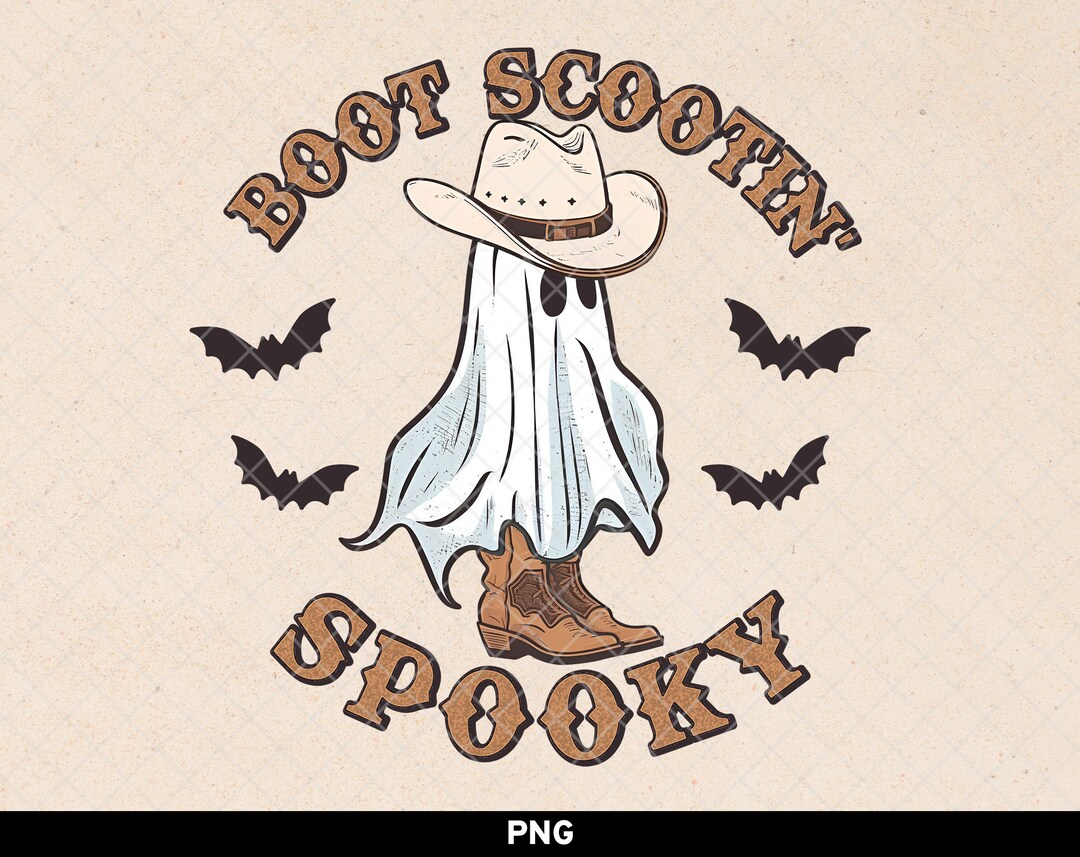Boot Scootin Spooky Png, Western Halloween Png, Cowboy Ghost Png, Cute ...