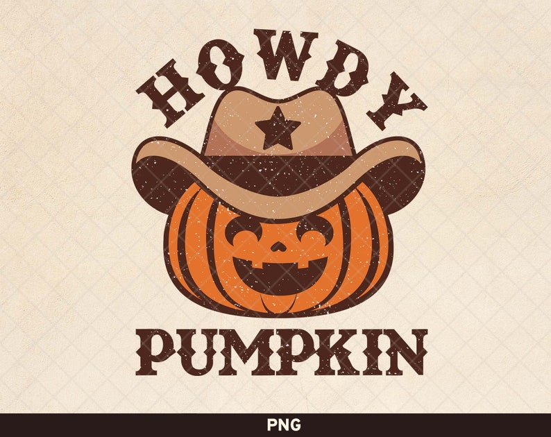 Howdy Pumpkin Png Retro Halloween Design Howdy Pumpkin - Etsy