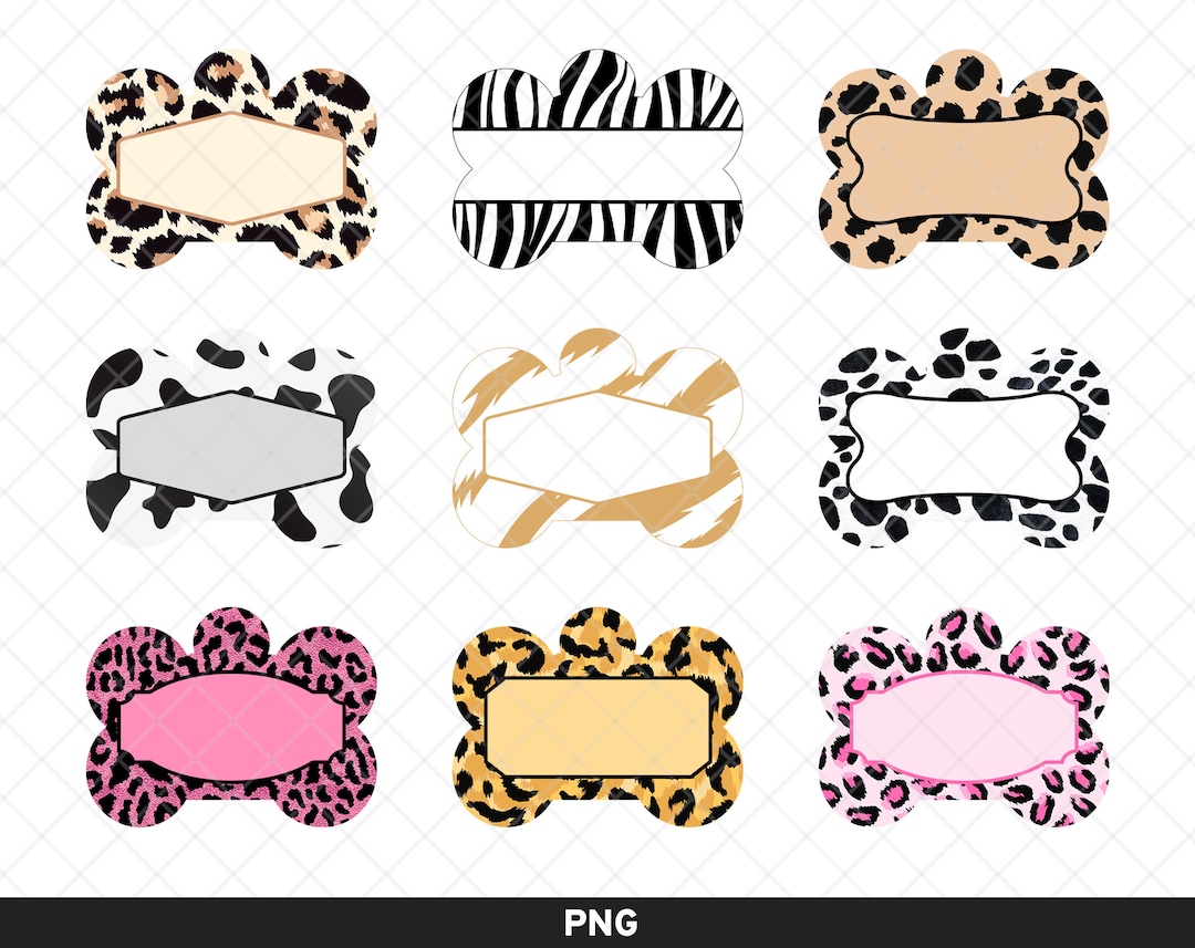 Animal Print Dog Tags, Dog Tag Personalized, Dog Tag, Dog Tag ...