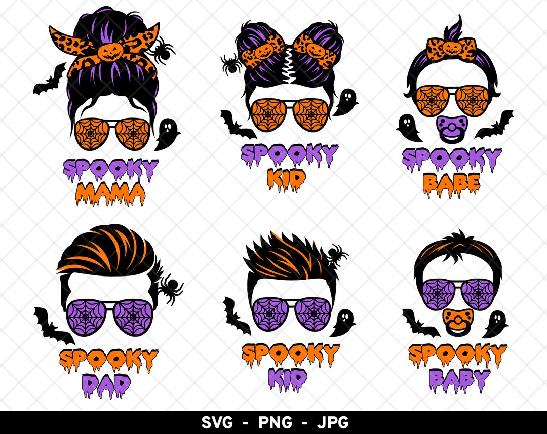 Spooky Family Svg, Halloween Family Png, Spooky Mama Png, Spooky Dad ...