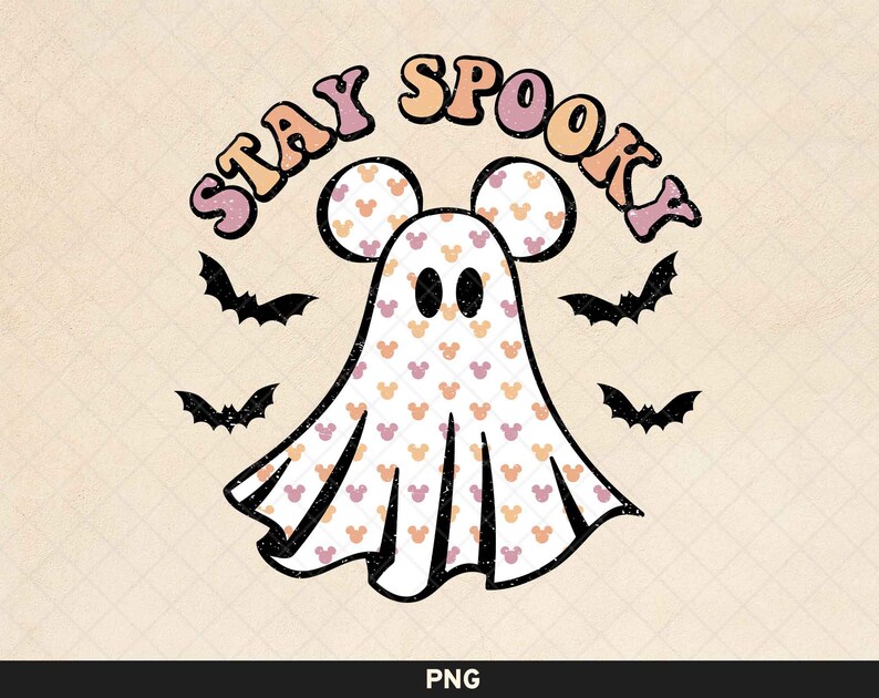 Stay Spooky Png Ghost With Ears Png Retro Halloween Design - Etsy