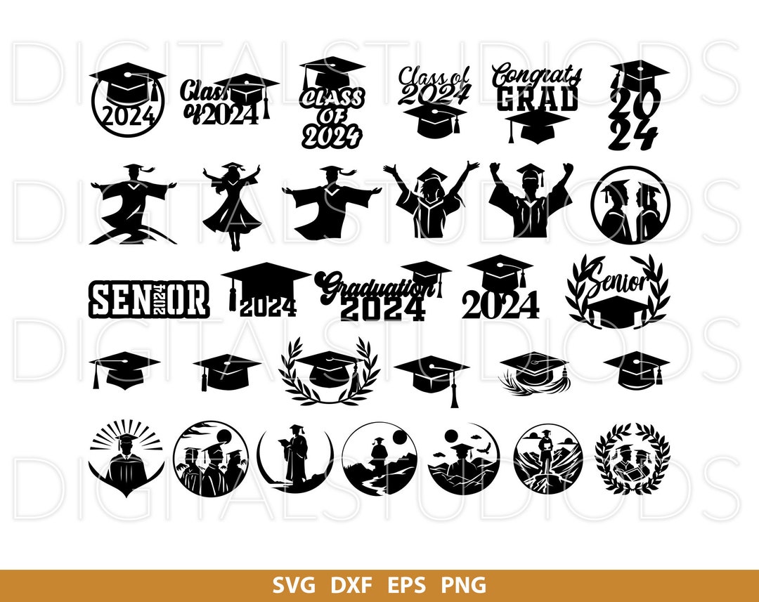 Graduation Svg Bundle, Class of 2024 Svg, Senior 2024 Svg, Congrats ...