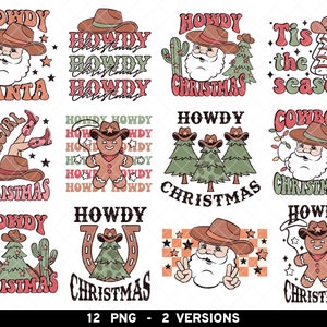 Western Christmas Png Bundle, Retro Country Christmas Png, Howdy Santa ...