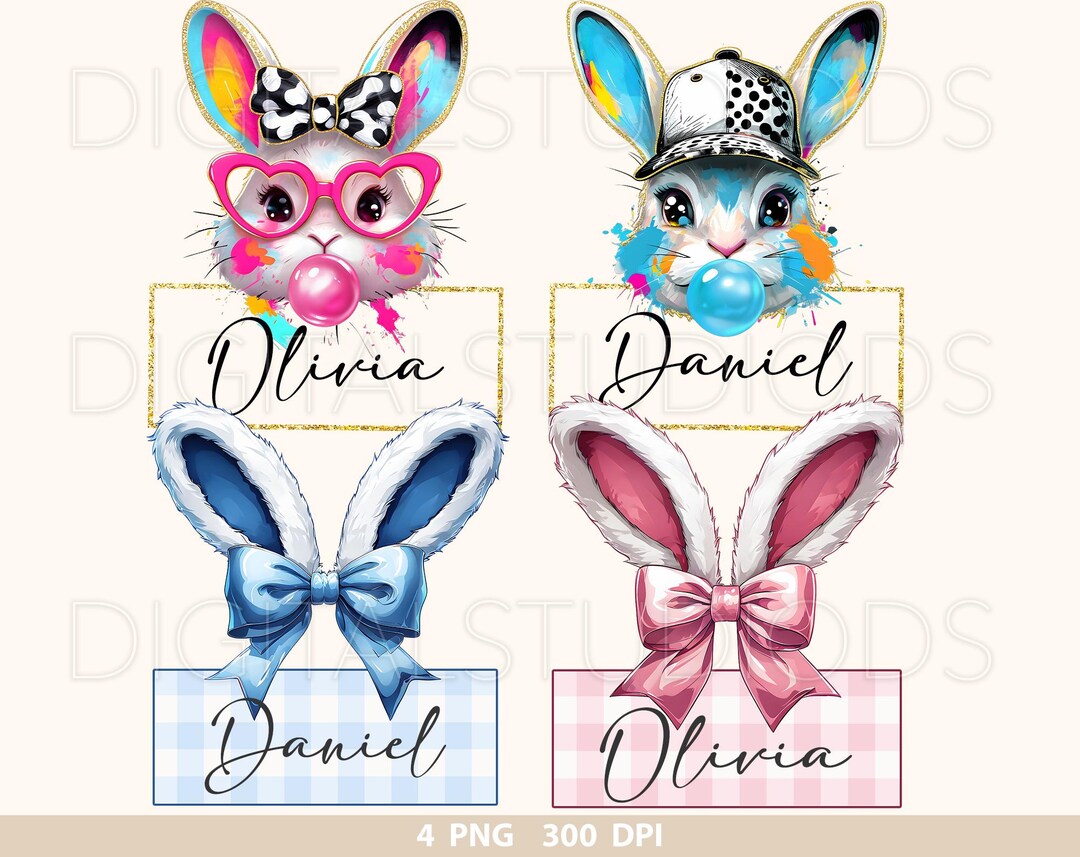 Personalized Easter Kid Name Png, Custom Easter Kids Name Png, Boy Girl ...