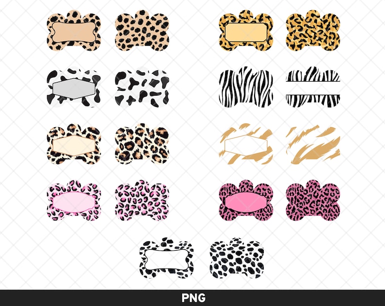 Animal Print Dog Tags Dog Tag Personalized Dog Tag Dog Tag - Etsy