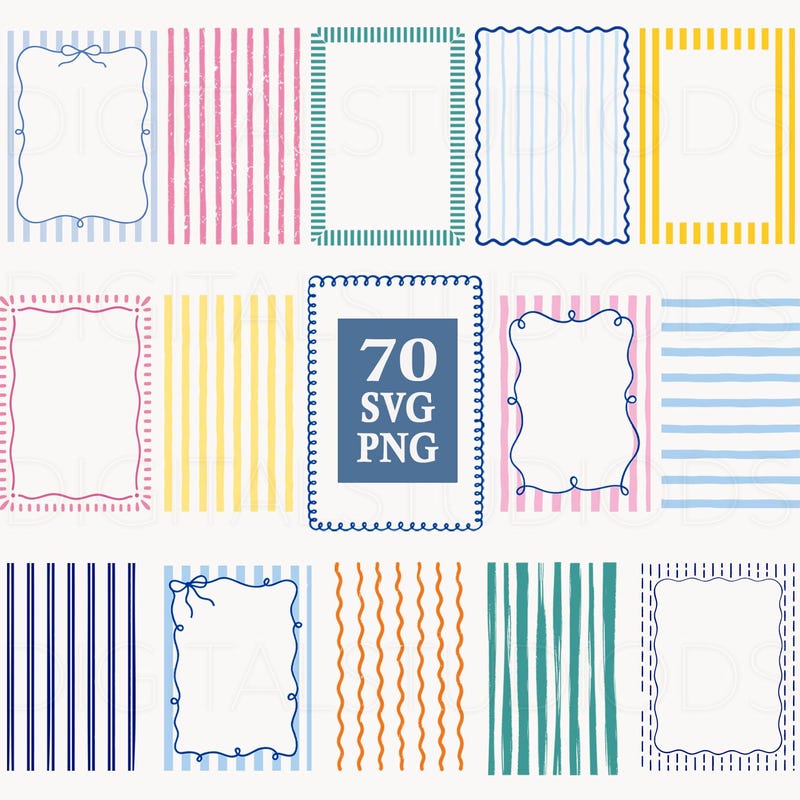Stripe Frames Svg Bundle - Etsy