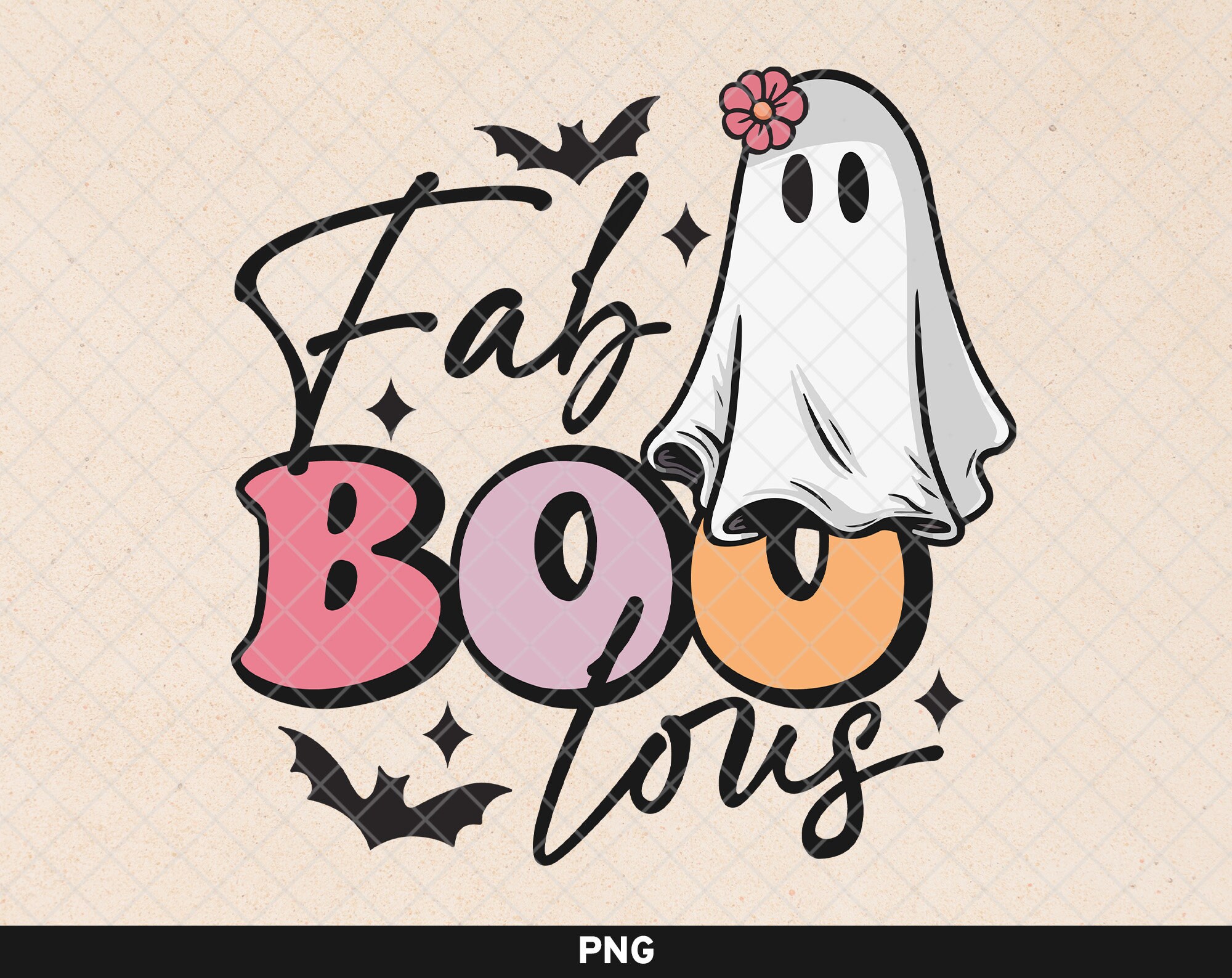 Fab Boo Lous Png Sublimation, Retro Pink Halloween Png, Cute Ghost ...