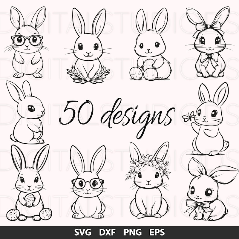 Cute Rabbits Easter - Etsy
