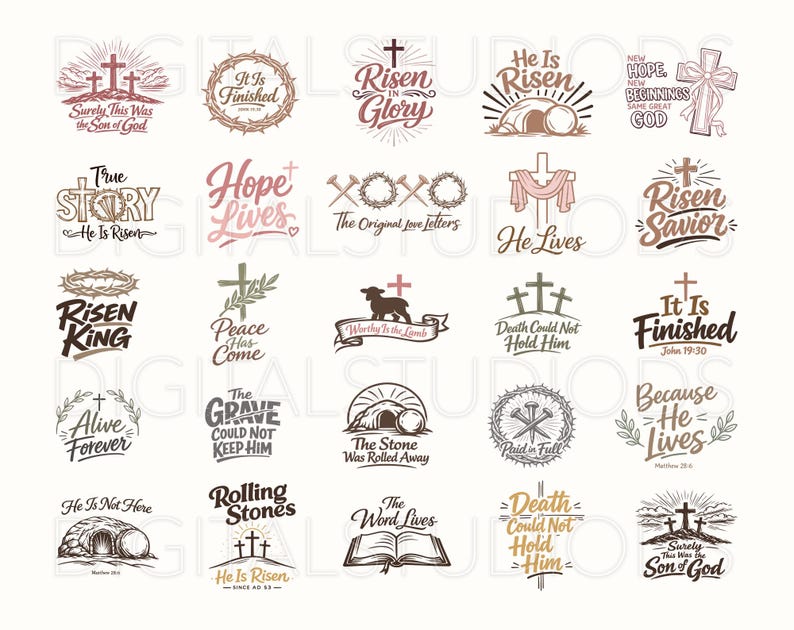 Christian Easter SVG Bundle, He is Risen SVG PNG, Jesus Cross Bible ...