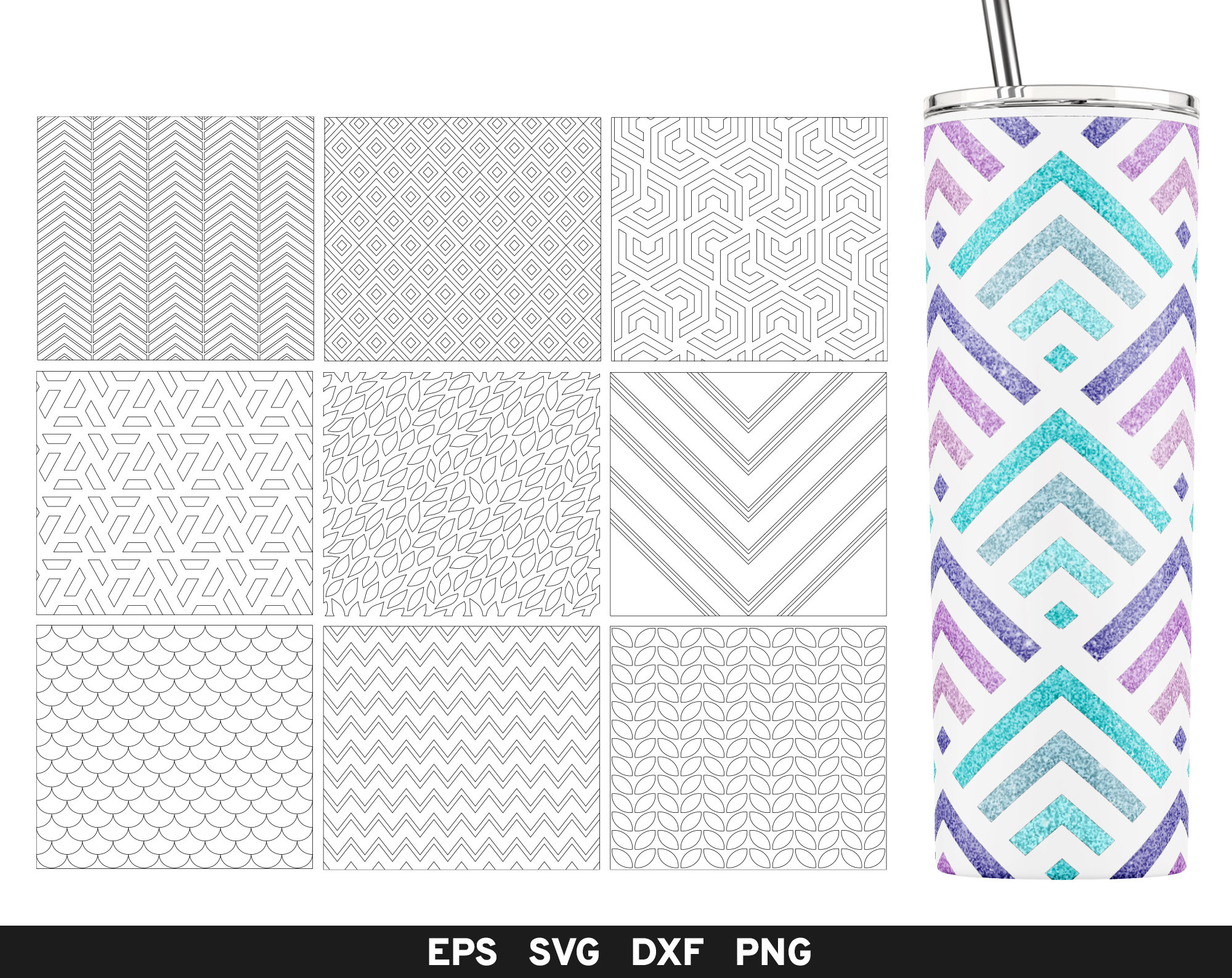 Burst Tumbler Template, Burst Tumbler Wrap, Geometric Tumbler Wrap ...