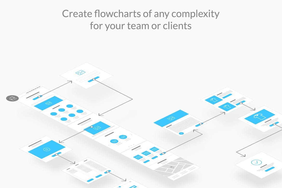 UX/UI Flow Chart Wire Frame Template - Site Map for Website Design ...