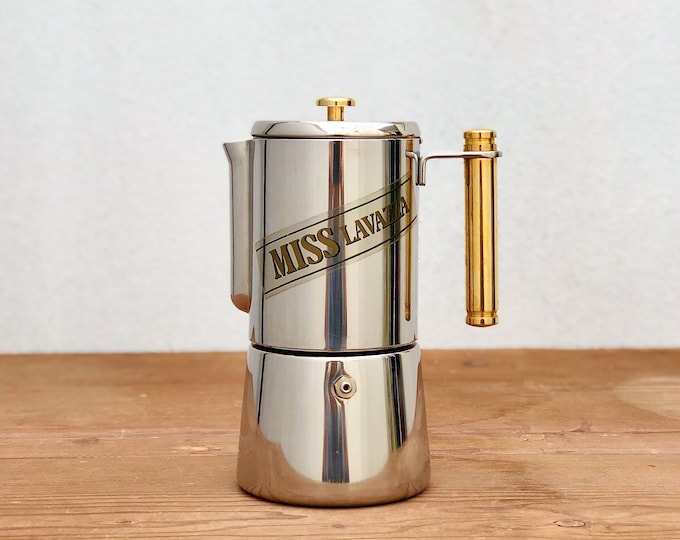 RARE Vintage "miss Lavazza" Coffee Maker (6 Cups), in Stainless Steel ...