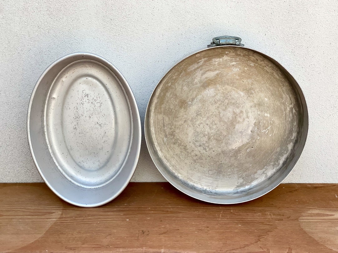 Set of 2 Vintage Aluminum Pans, Made in Italy, 50s, Pans From Typical ...