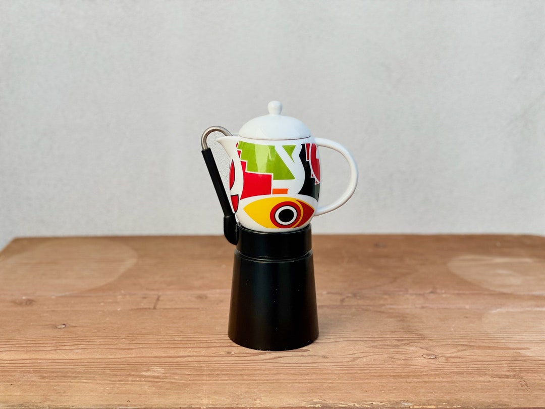 RARE Vintage Espresso Maker, in Black Aluminum With Removable Ceramic ...