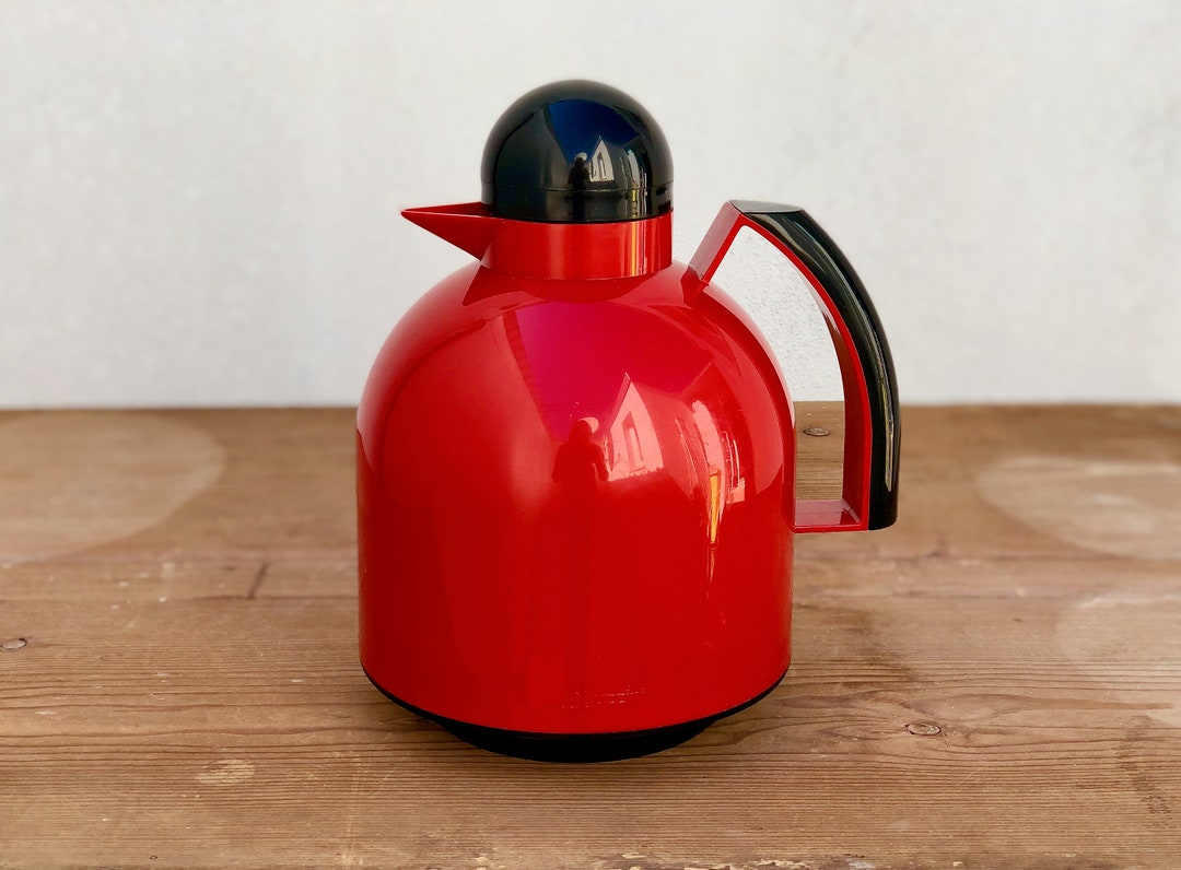 Vintage Thermos Jug papillon, in Red and Black Plastic Material ...