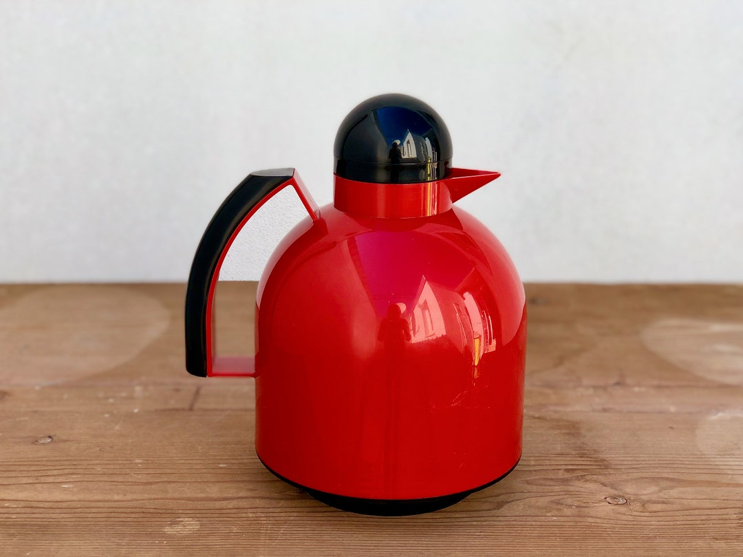 Vintage Thermos Jug "papillon", in Red and Black Plastic Material ...