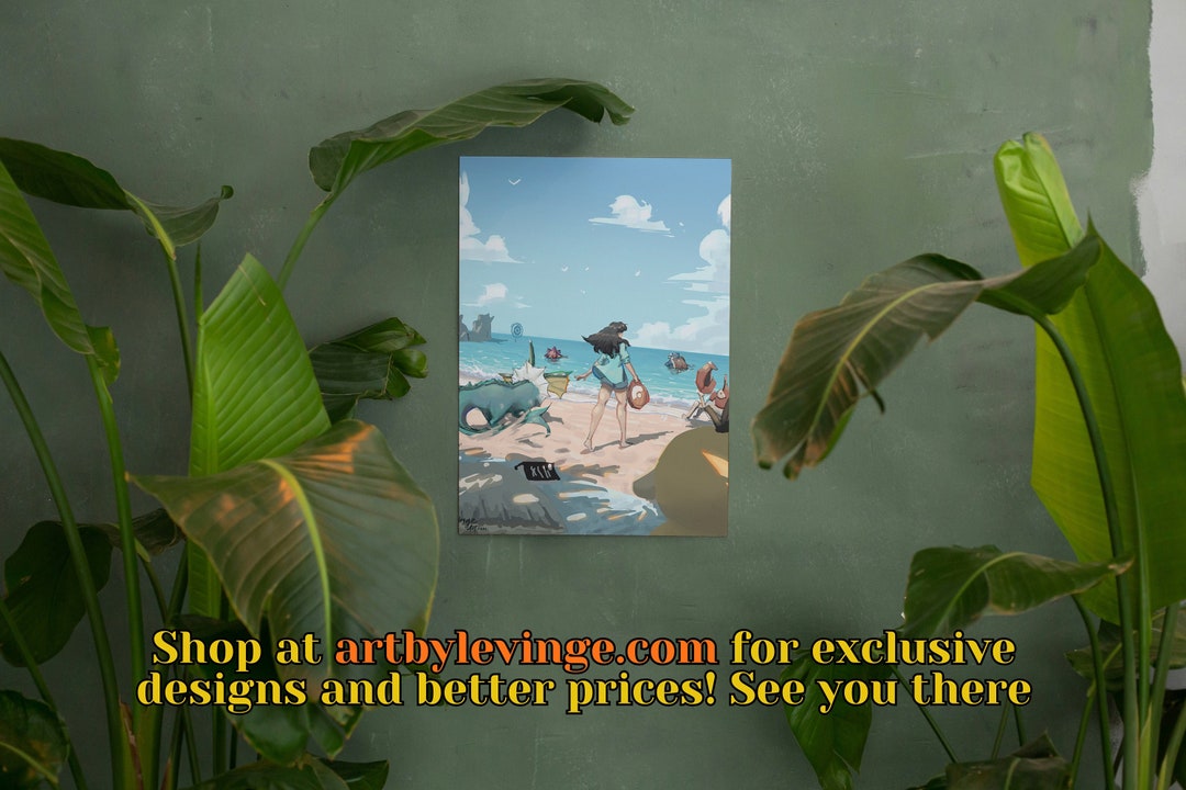 Water Team Pokemon Pokemon Watercolour Digital Landscape Wall Art ...