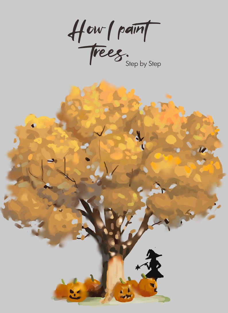 Paint Trees Art Tutorial / Step by Step / Digital Art / How To - Etsy