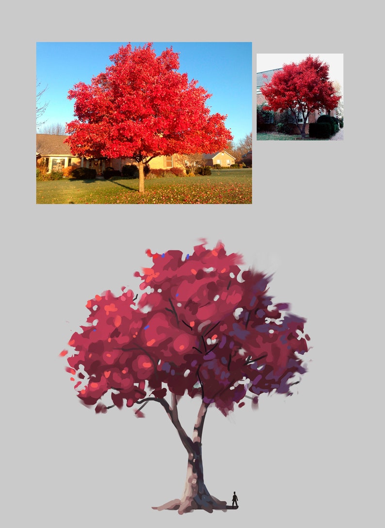 Paint Trees Art Tutorial / Step by Step / Digital Art / How To - Etsy