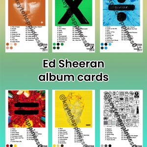 Ed Sheeran Album Cards - Etsy