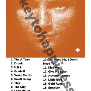 Ed Sheeran Album Cards - Etsy