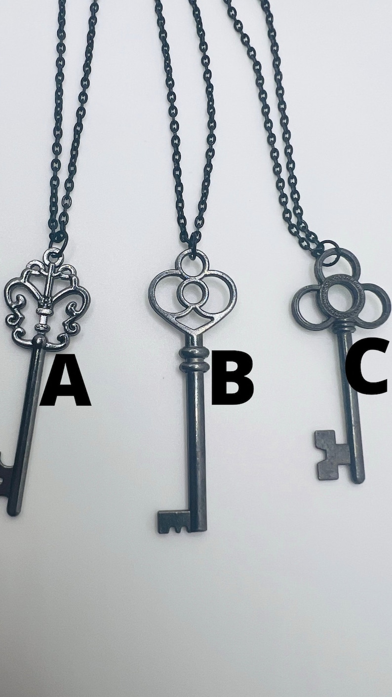 Black Skeleton Key Jewelry Set. Hecate Gothic Key Necklace & Earrings ...