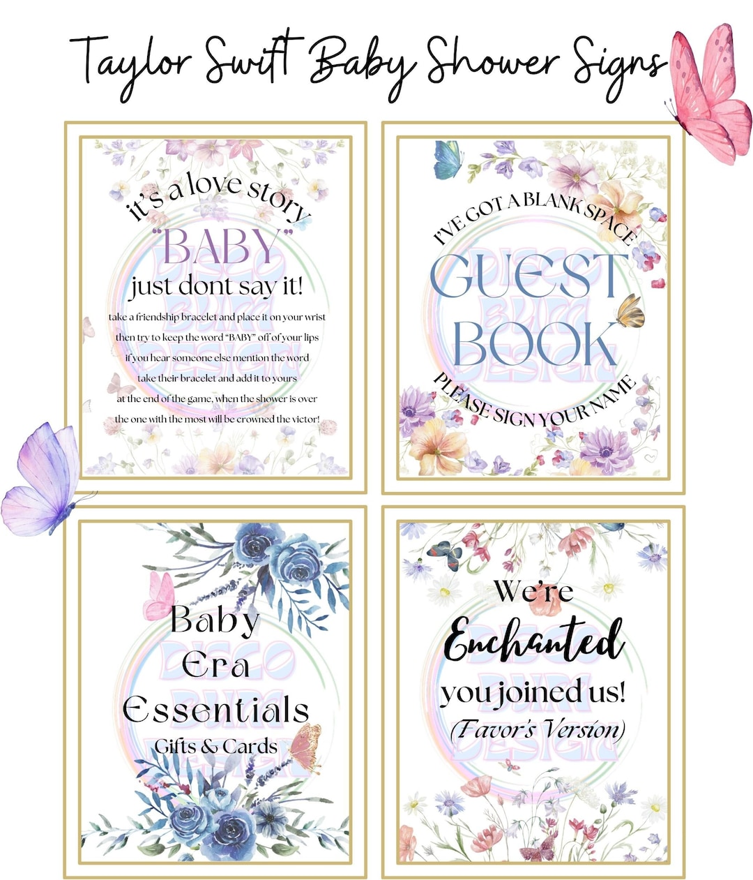 Taylor Swift Baby Shower Signs Design Bundle | BONUS Taylor Swift Baby ...