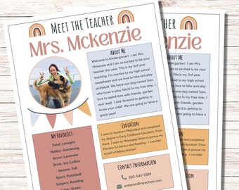 Meet the Teacher Template, Teacher Introduction, Teacher Orientation ...
