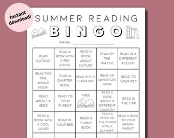 Summer Book Bingo and Reading Log for Kids | Summer-themed Reading ...
