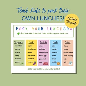 Kids Meal Planner Kids Lunch Ideas Printable School Lunch Meal Planner ...
