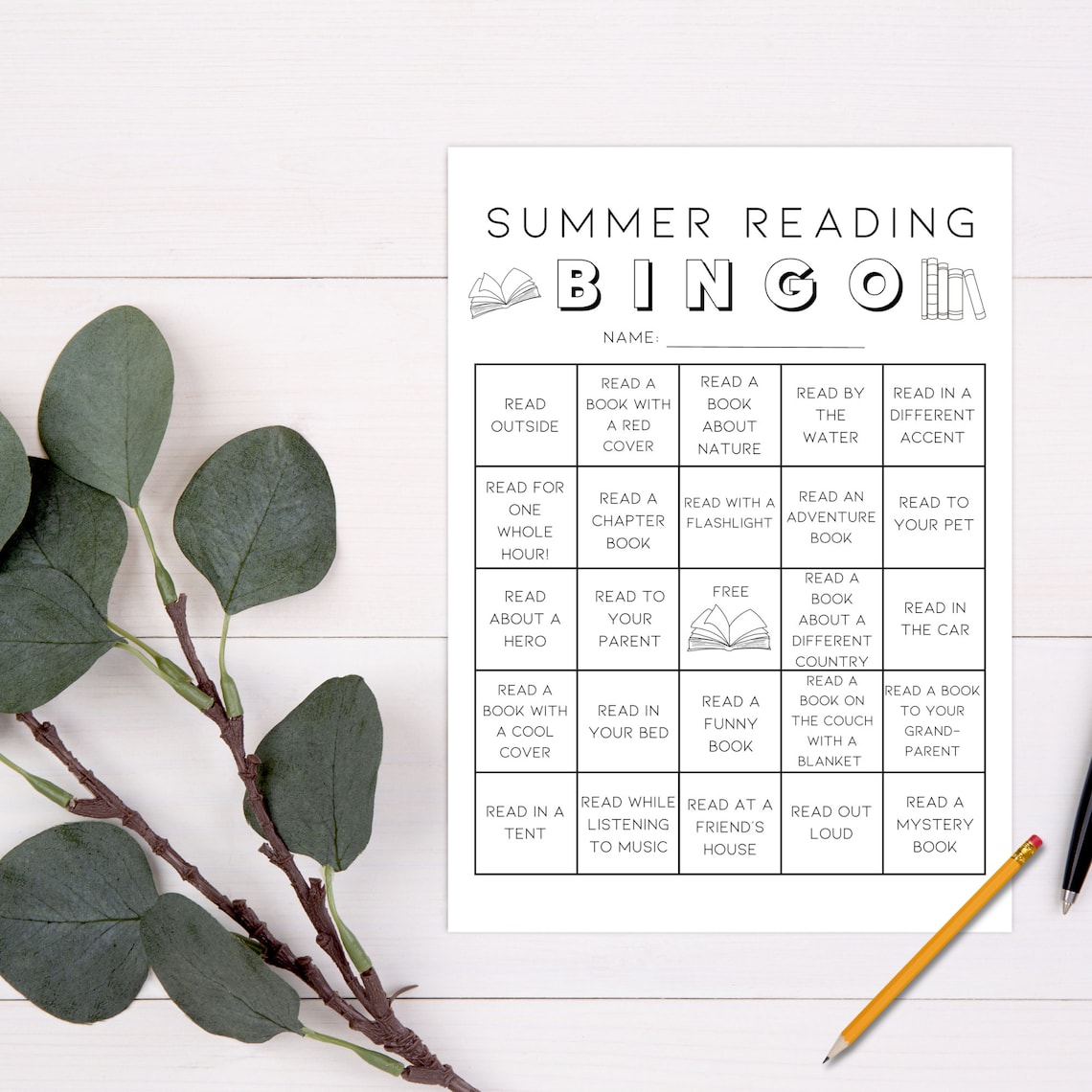 Summer Reading Bingo Challenge for Kids (PDF) - Etsy