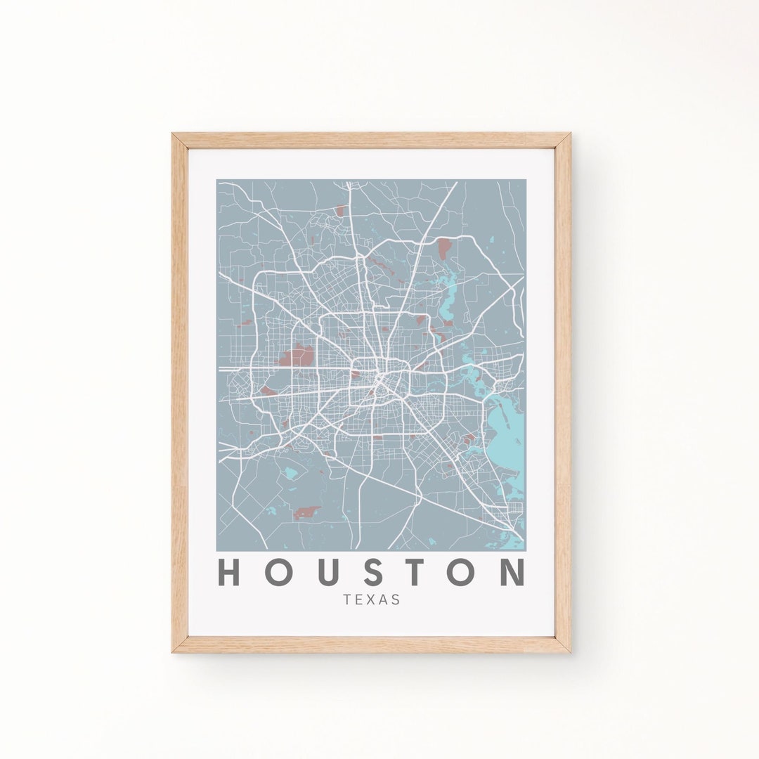 Houston Map, Houston Texas Map Houston Map Art Houston Art Print ...
