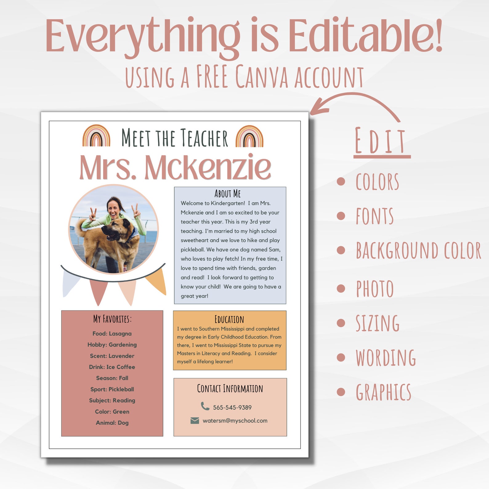 Boho Meet the Teacher Template: Editable Classroom Introduction ...