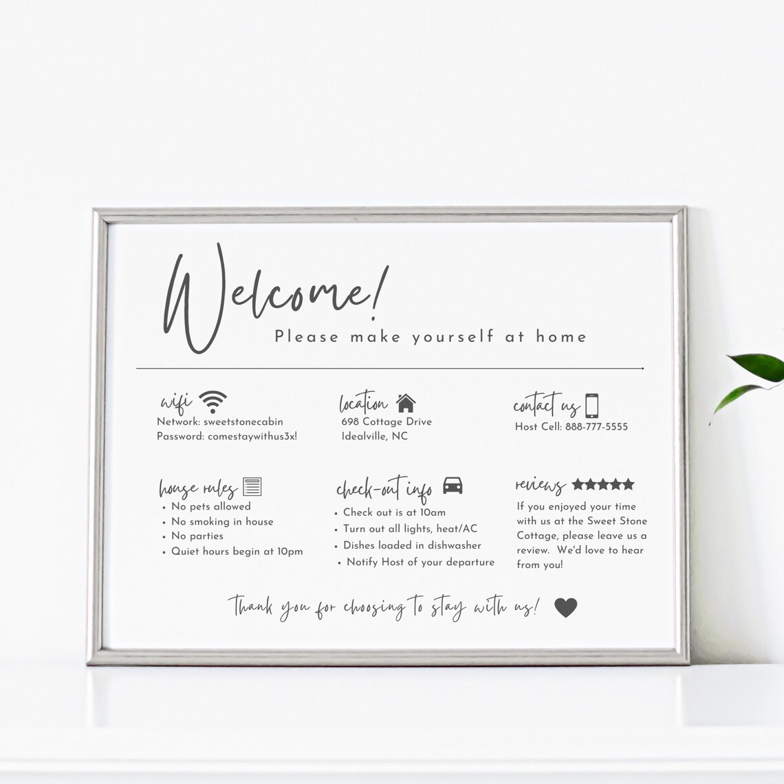 Welcome Sign for Airbnb Hosts Vacation Rental Printable - Etsy