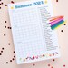 Summer Bucket List Calendar Editable Template Summer Fun Calendar for ...