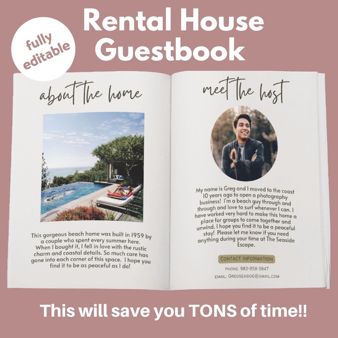 Welcome Book Template for Airbnb Hosts, Vacation Rental Binder ...