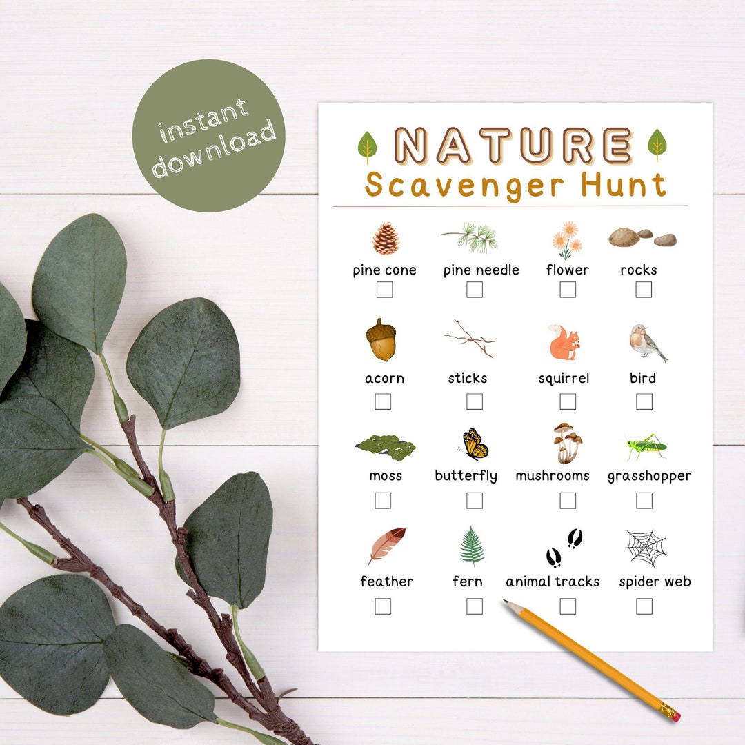 Printable Nature Hunt for Kids Woodland Birthday Party - Etsy