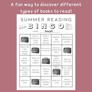 Summer Reading Challenge for Kids, Reading Log, Kid's Reading Bingo ...