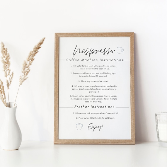 Nespresso Machine Instructions Template Short Term Rental - Etsy