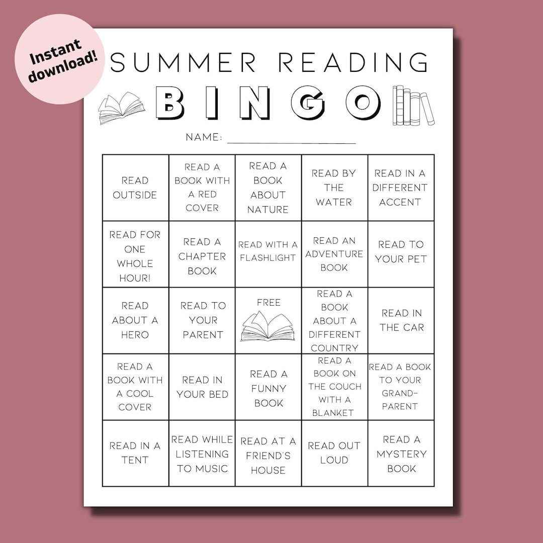 Summer Reading Challenge for Kids, Reading Log, Kid's Reading Bingo ...