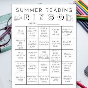 Summer Reading Challenge for Kids, Reading Log, Kid's Reading Bingo ...