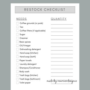 Airbnb Host Inventory Checklist: Editable Restock List (digital ...