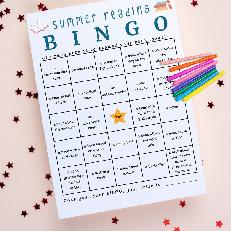 Summer Reading Bingo: Fun Reading Challenge (PDF Printable) - Etsy