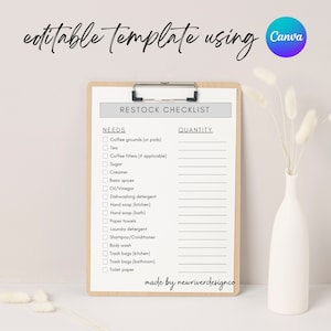 Airbnb Host Inventory Checklist: Editable Restock List (digital ...