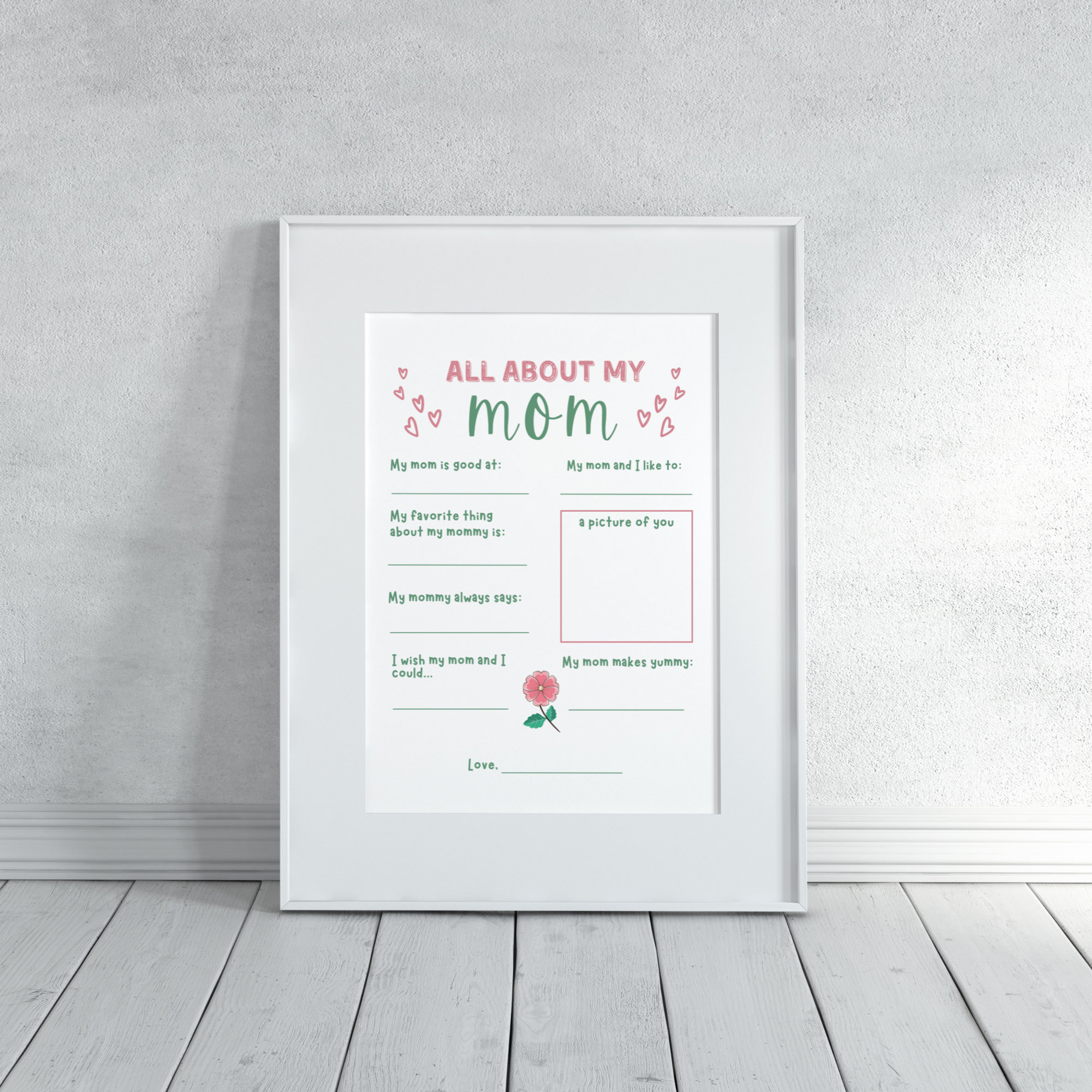 Mother's Day Printable: All About My Mom Questionnaire (digital ...