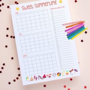 Summer Fun Calendar for Kids Bucket List Summer Printable Activities ...