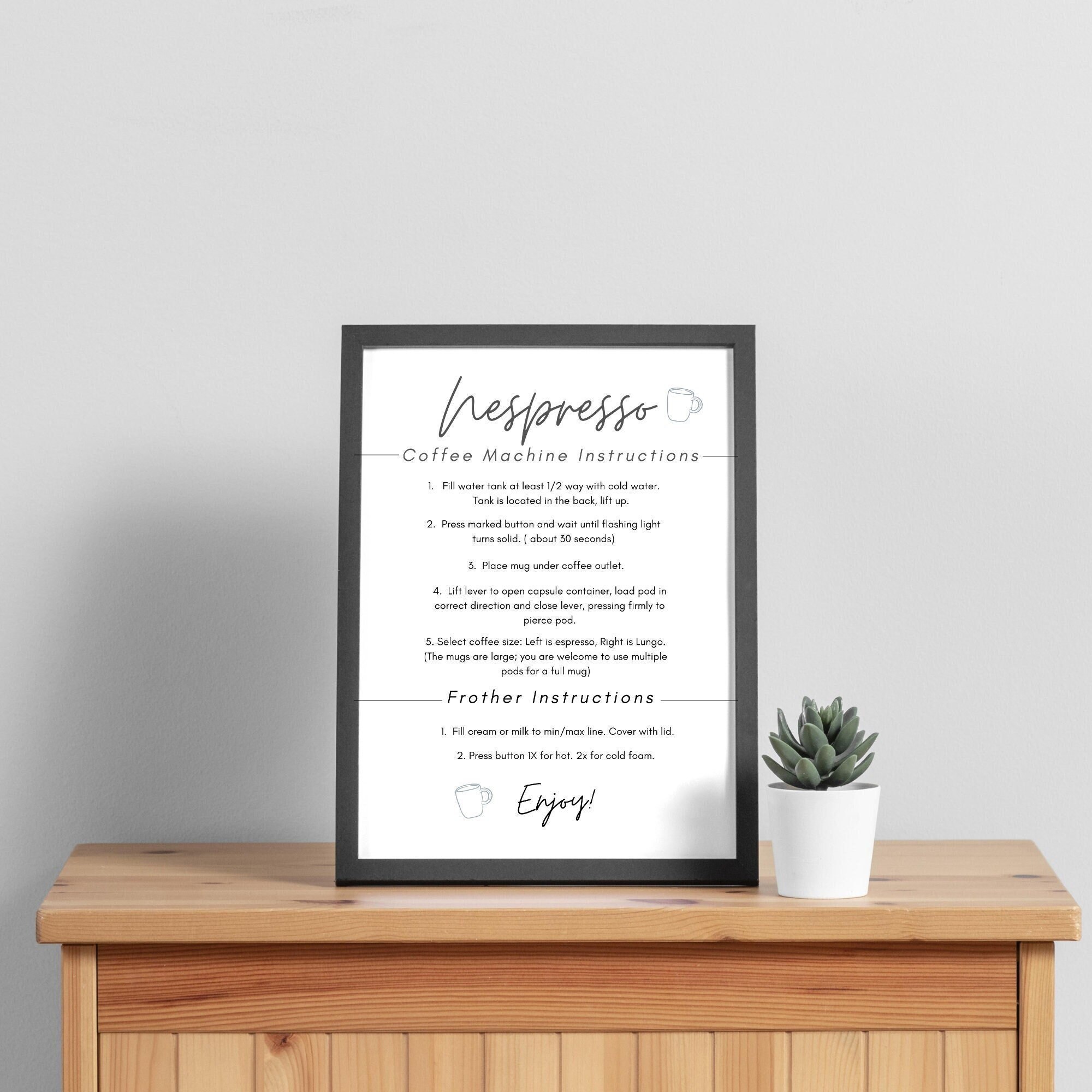 Nespresso Machine Instructions Template Short Term Rental - Etsy