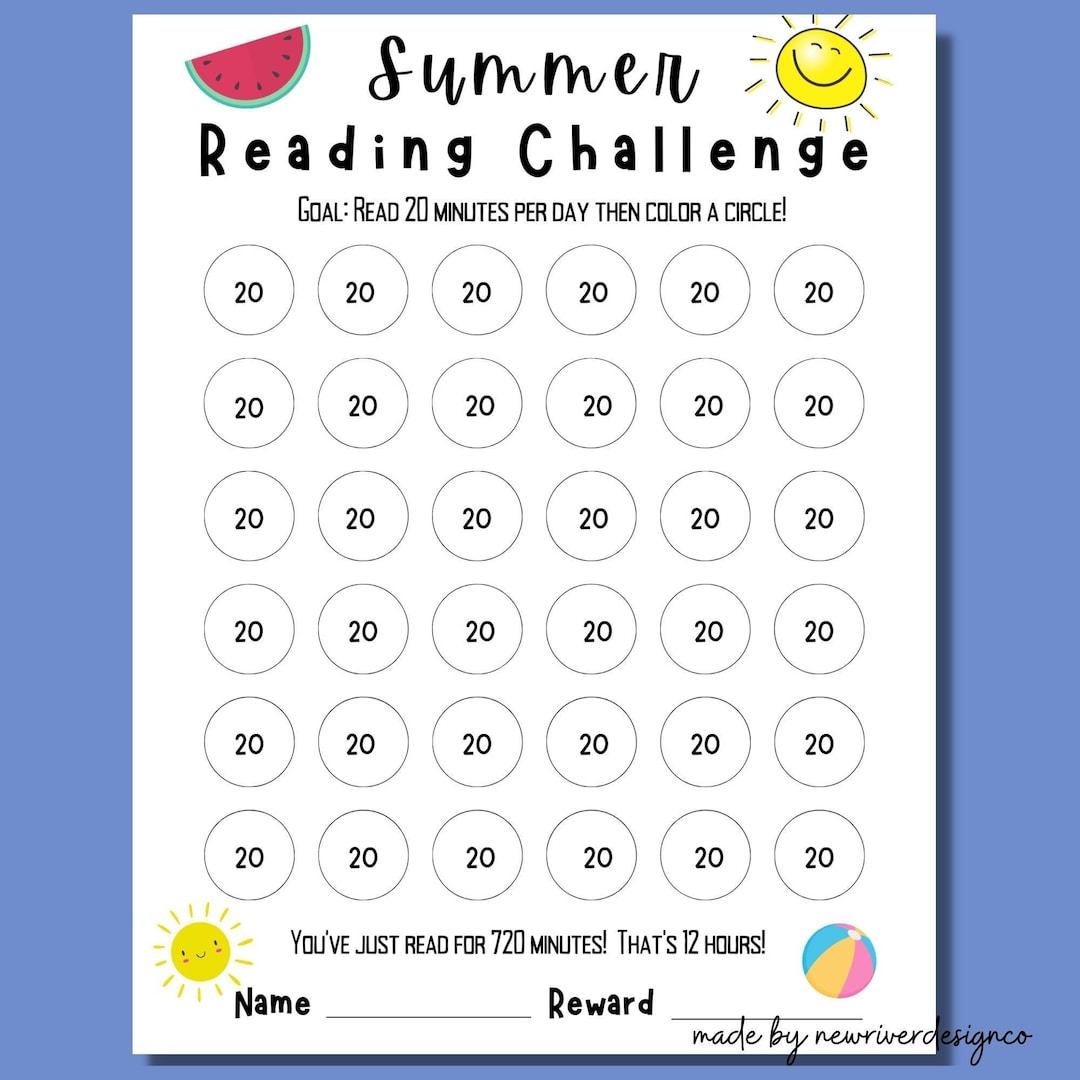 Summer Reading Tracker for Kids, Summer Reading Challenge, Kid's Book ...