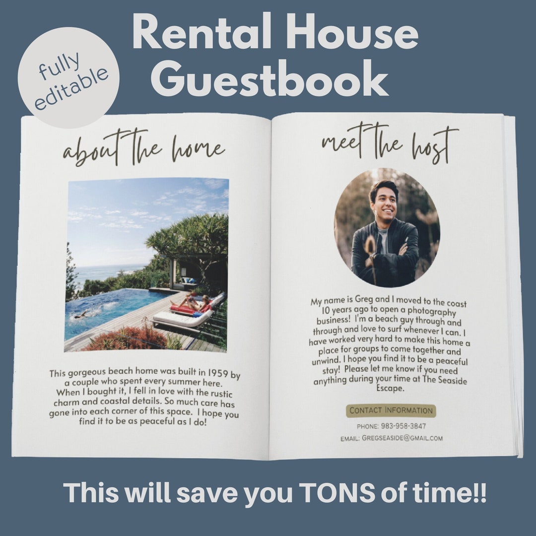 Welcome Book Template for Airbnb Hosts, Vacation Rental Binder, Airbnb ...
