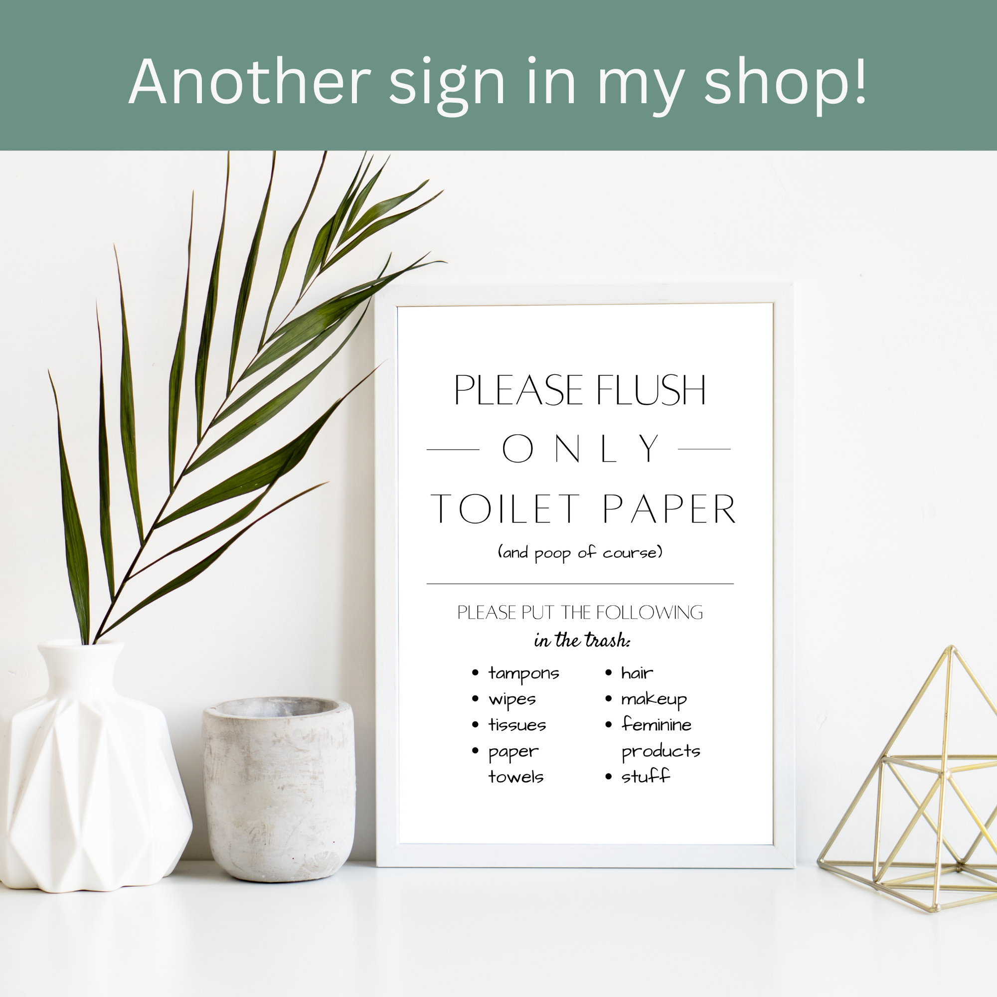 Septic System Sign Toilet Paper Sign Do Not Flush Tampons - Etsy